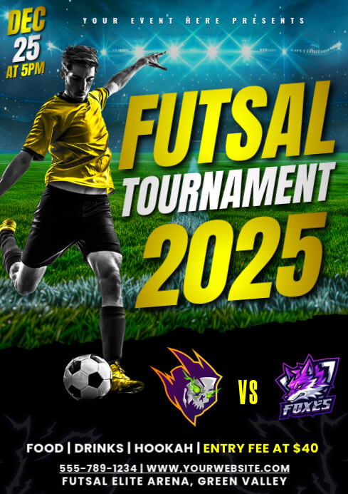 Futsal tournament Template | PosterMyWall