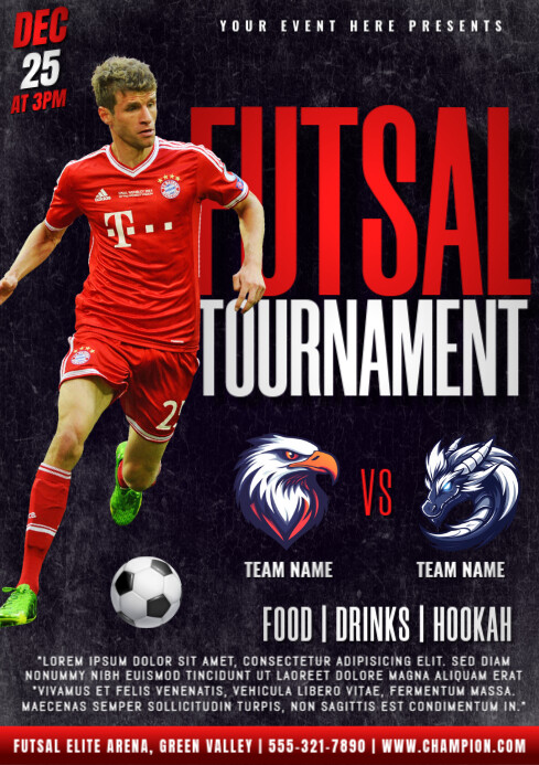Futsal tournament Template | PosterMyWall
