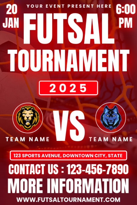 Futsal Tournament Poster Template | PosterMyWall
