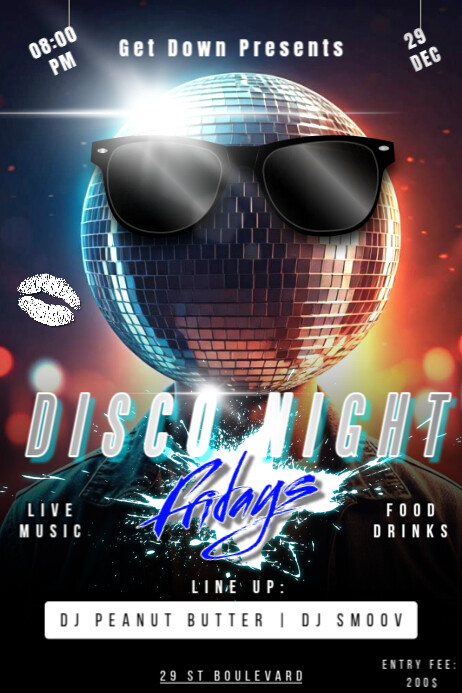 Future Disco Party Poster Template | PosterMyWall