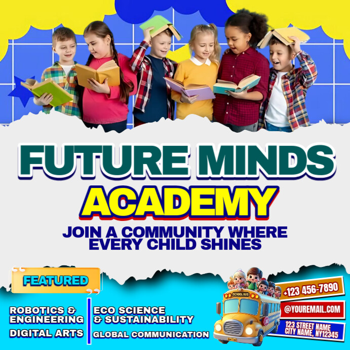 Future Minds Academy - Empowering Young Innovators Template | PosterMyWall