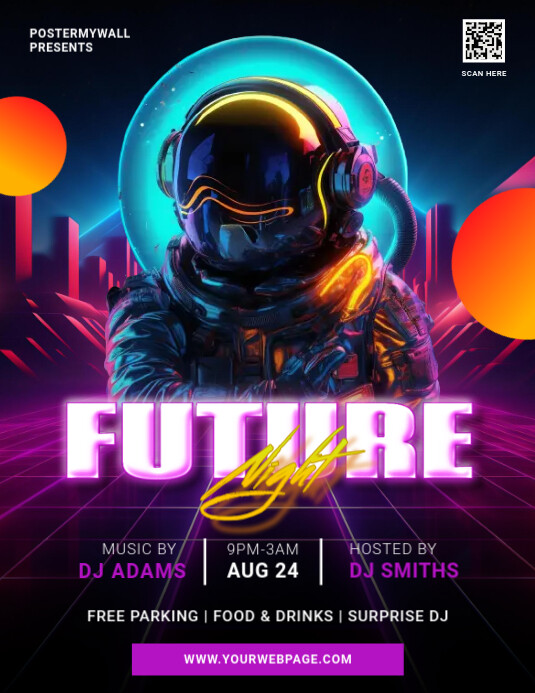 Future Night Party Flyer Template | PosterMyWall