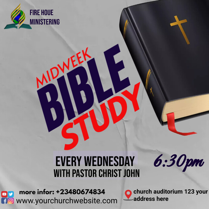 Plantilla de Futuristic Bible Study Instagram Post | PosterMyWall