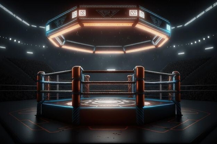 Futuristic Boxing Ring Background Poster Template | PosterMyWall