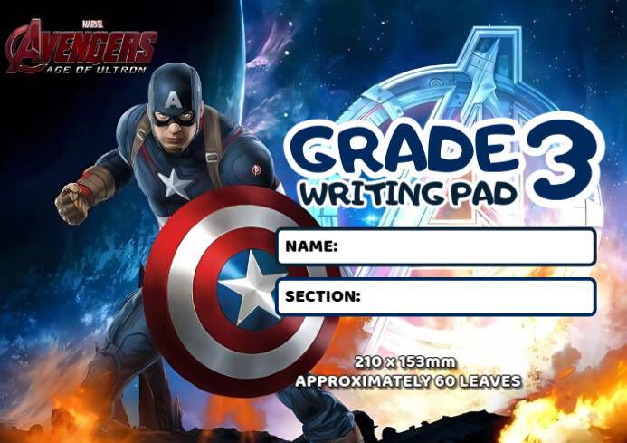 Modèle Futuristic Captain America Theme Writing Pad A4 | PosterMyWall