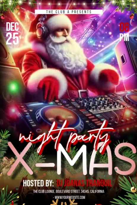 Plantilla de Futuristic Christmas Party Poster | PosterMyWall