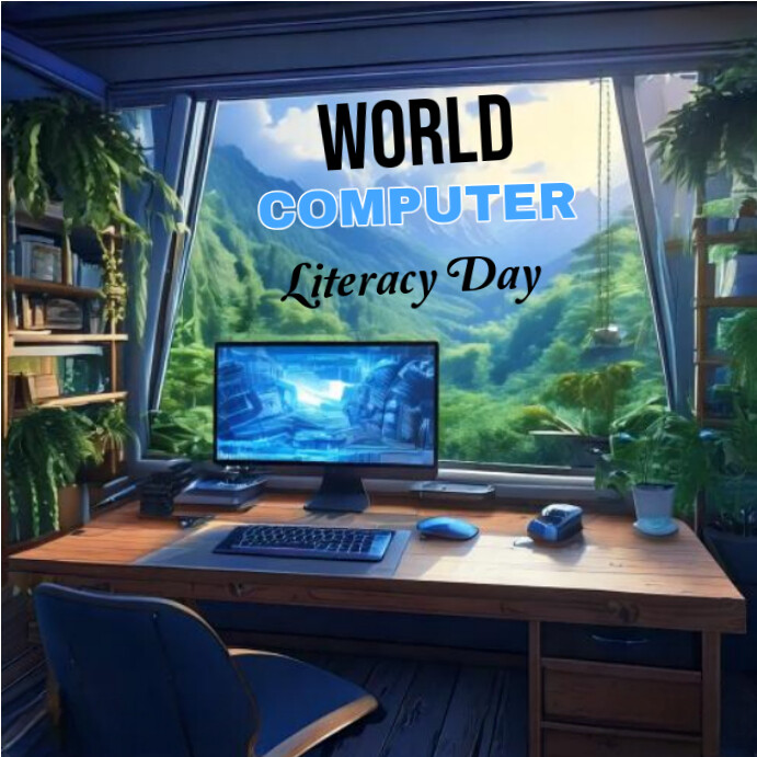 Copy of Futuristic Computer Literacy Day Instagram Post | PosterMyWall