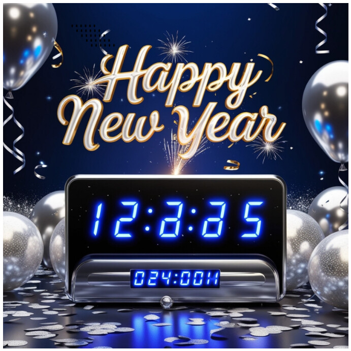 Copy of Futuristic Countdown New Year Eve Midnight Time To Celebrate ...