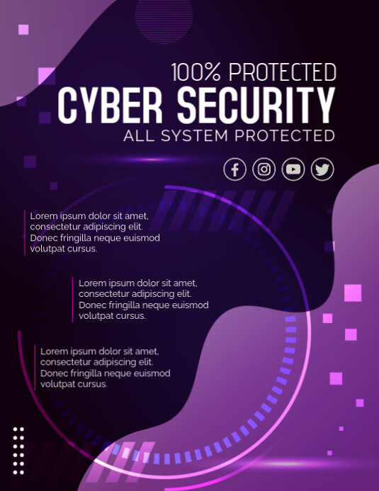 Futuristic Cyber Security Posters, Cyber Security Flyer, Cyber Security ...