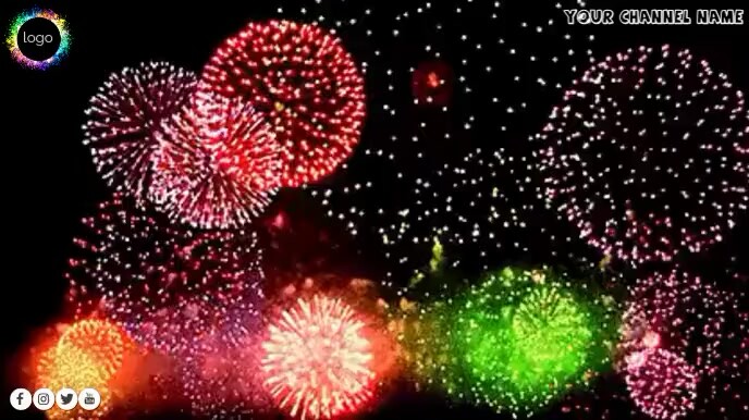 Futuristic Fireworks Digital Graphics Background Digital Display (16:9 ...