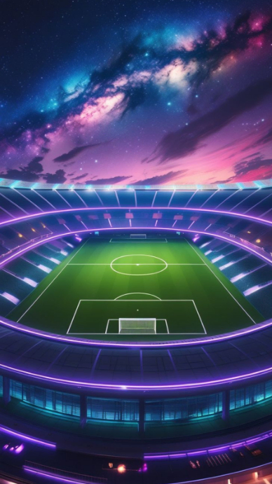 Futuristic Football Stadium Under Galaxy Sky Template | PosterMyWall