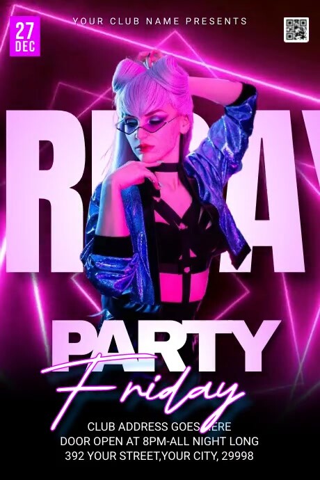 Modèle Futuristic Friday Night Poster | PosterMyWall