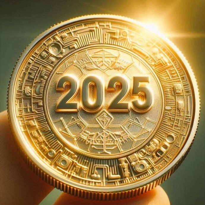 Futuristic Golden Future 2025 Instagram Post เทมเพลต | PosterMyWall