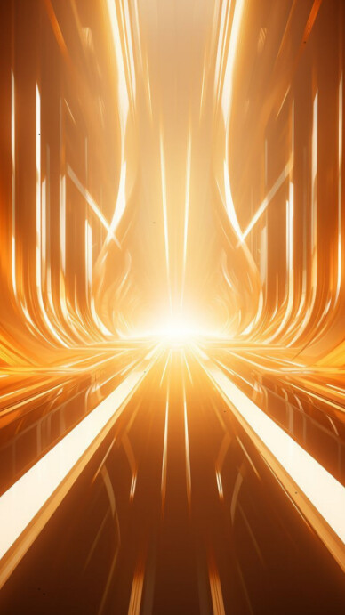 Futuristic Golden Light Tunnel Background Digital Display (9:16 ...