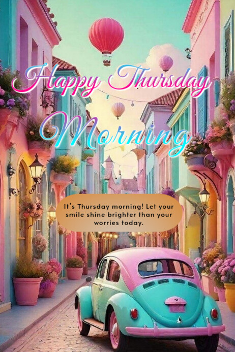 Futuristic Good Morning Thursday Banner 4' × 6' Template | PosterMyWall