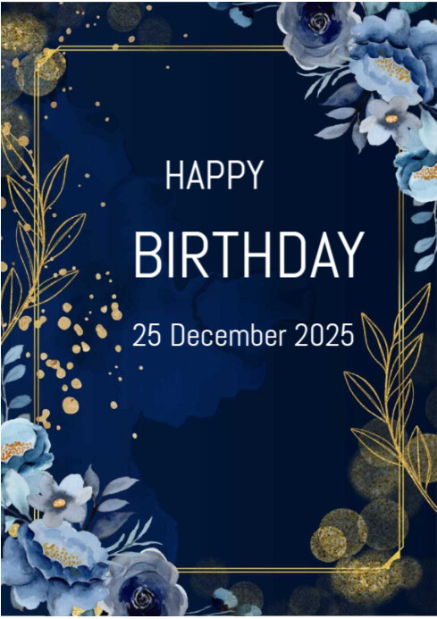 Plantilla de Futuristic Happy Birthday A4 | PosterMyWall
