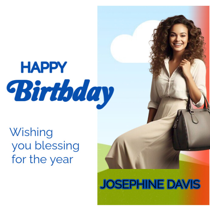 Futuristic Happy Birthday Card Instagram Post Templat | PosterMyWall