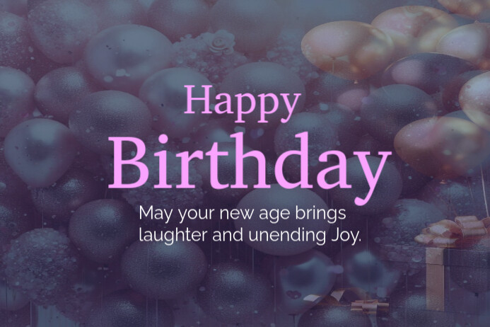 Copy of Futuristic Happy Birthday Greeting Card Poster | PosterMyWall