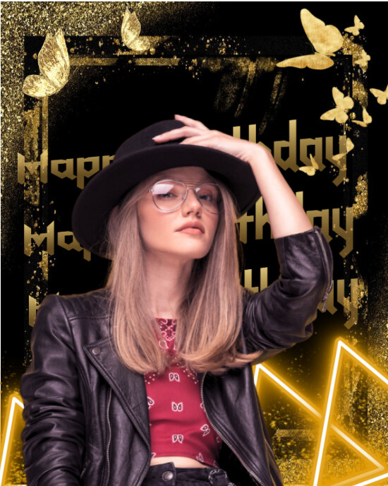 Futuristic Happy Birthday Instagram Portrait Template | PosterMyWall