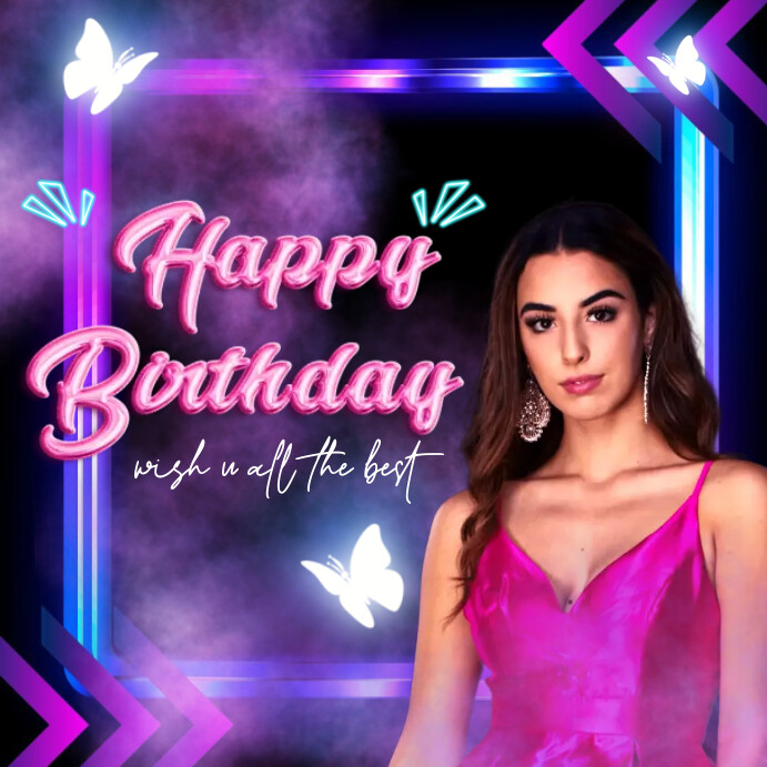 Modèle Futuristic Happy Birthday Instagram Post | PosterMyWall