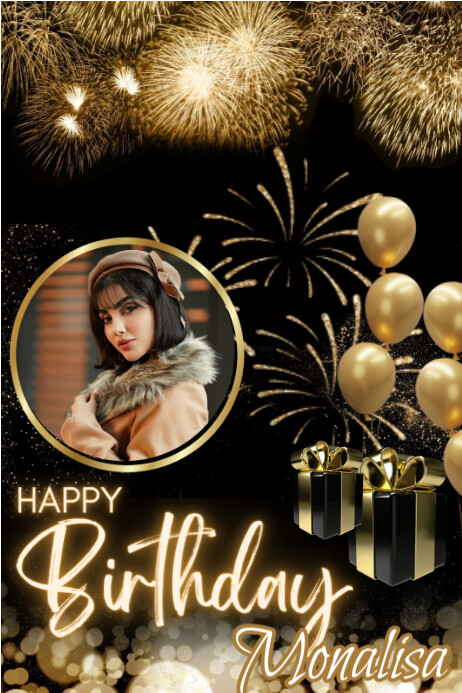 Futuristic Happy Birthday Poster Template | PosterMyWall