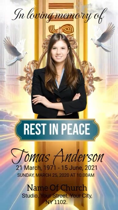 Plantilla de Futuristic Heaven Gate Funeral Program Instagram Reel ...