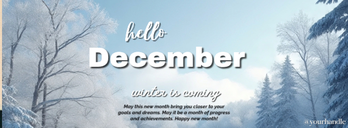 Futuristic Hello December Facebook Cover Photo Template | PosterMyWall
