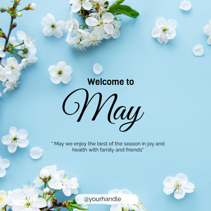Futuristic Hello May Welcome To May Instagram Post Template | PosterMyWall