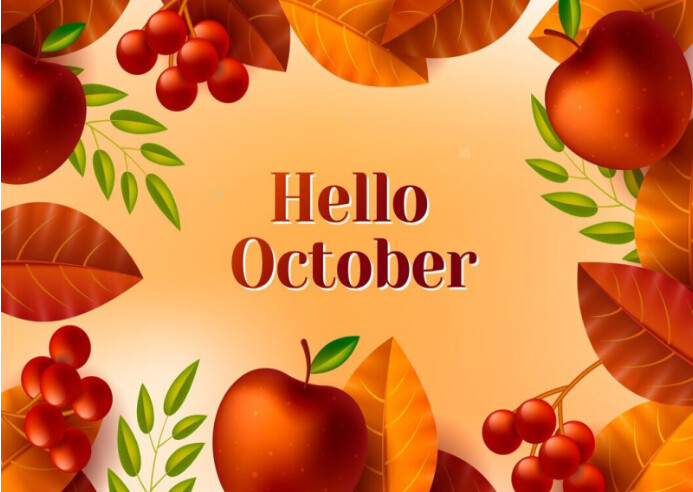 Modèle Futuristic Hello October Postcard | PosterMyWall