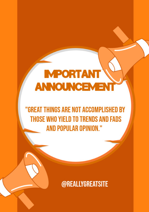 Futuristic Important Announcement A3 Template | PosterMyWall