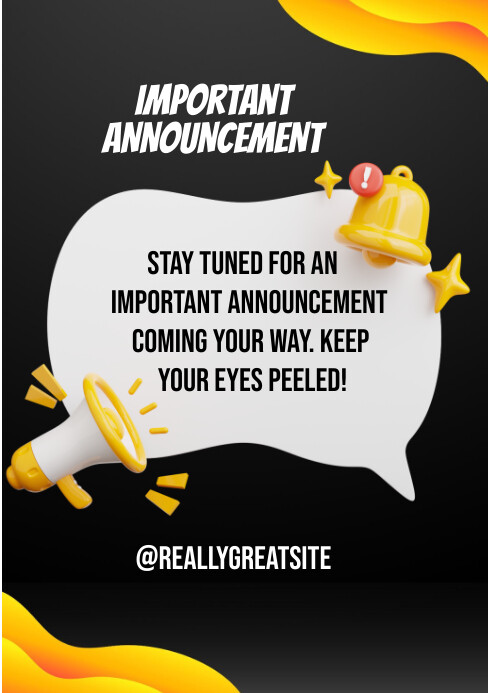 Copy of Futuristic Important Announcement A5 | PosterMyWall
