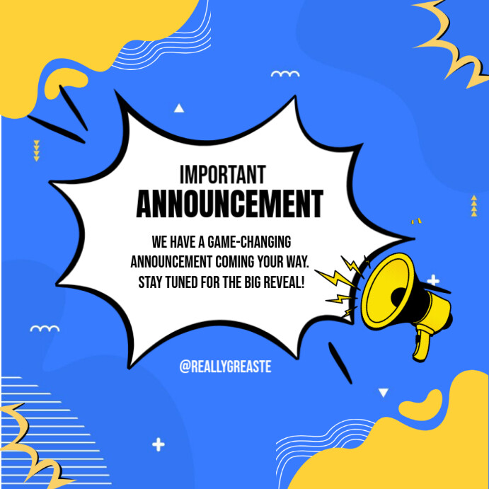 Futuristic Important Announcement Instagram Post Template | PosterMyWall