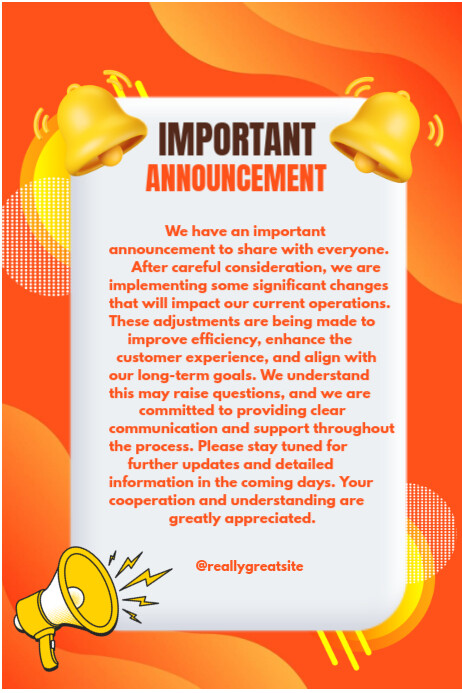Modèle Futuristic Important Announcement Poster | PosterMyWall