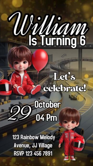 Futuristic Kart Birthday Invitation Instagram Story Template | PosterMyWall