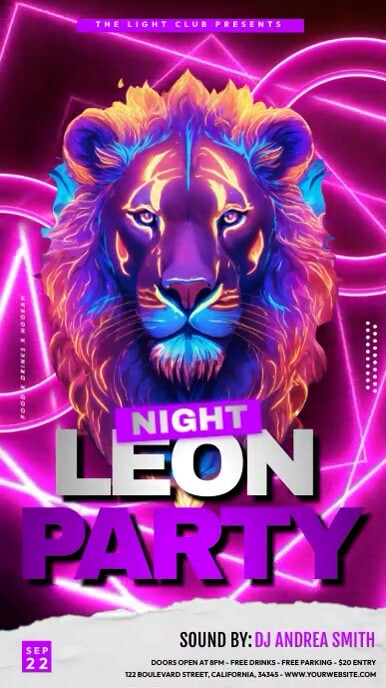 Copy of Futuristic Leon Night Party Instagram Story | PosterMyWall