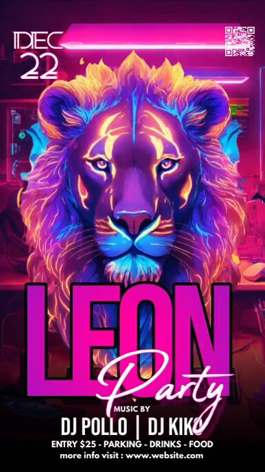 Futuristic Leon Party Instagram Story Template | PosterMyWall