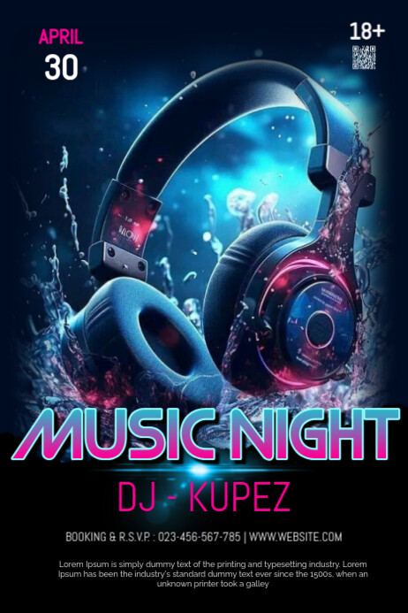 Futuristic Music Night Party Template Poster | PosterMyWall