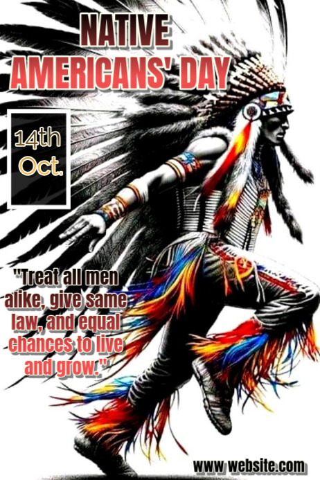 Futuristic Native Americans' Day Poster Template | PosterMyWall