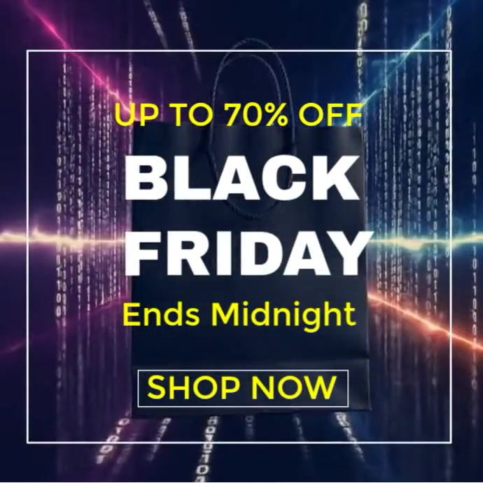 Plantilla de Futuristic Neon Blue And Purple 3d Black Friday Sale ...