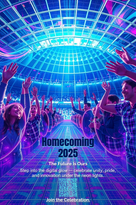 Futuristic Neon Grid Homecoming Poster Template | PosterMyWall