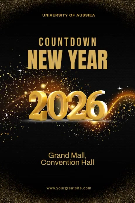 Futuristic New Year Countdown 2026 Poster Template | PosterMyWall