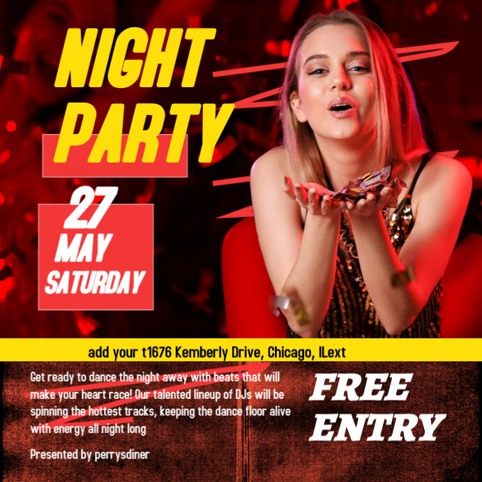 Futuristic Night Party Instagram Post Template | PosterMyWall