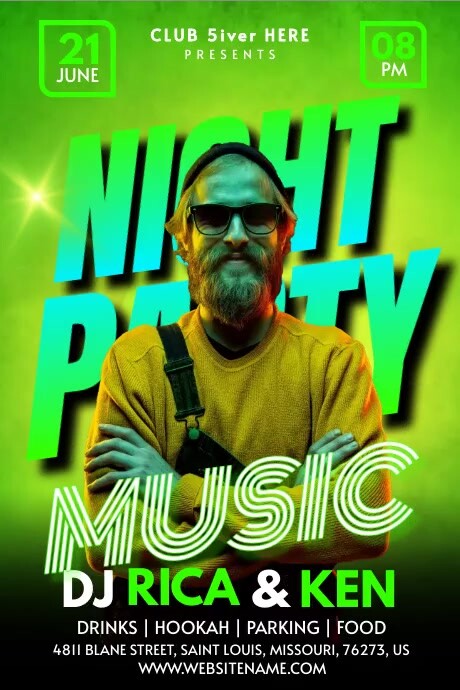 Futuristic Night Party Poster Template | PosterMyWall