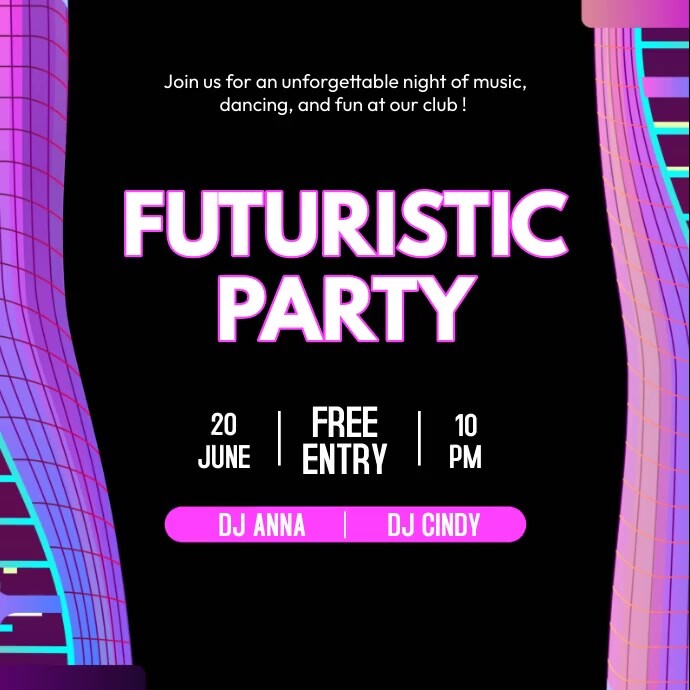 Futuristic Party Template | PosterMyWall