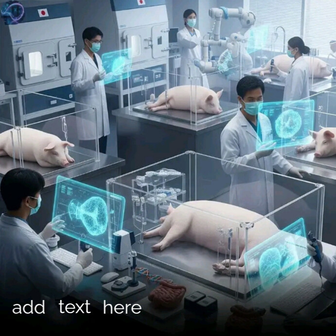 Futuristic Pig Research Laboratory with Advanced AI and Medical ...