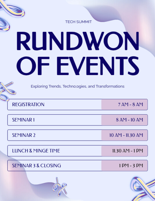 Copy of Futuristic Purple Product Launch Events Rundown Flyer (Us ...
