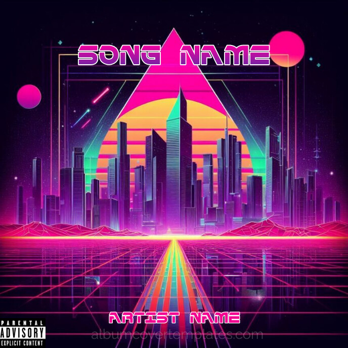 Plantilla de futuristic retro wave album cover design | PosterMyWall