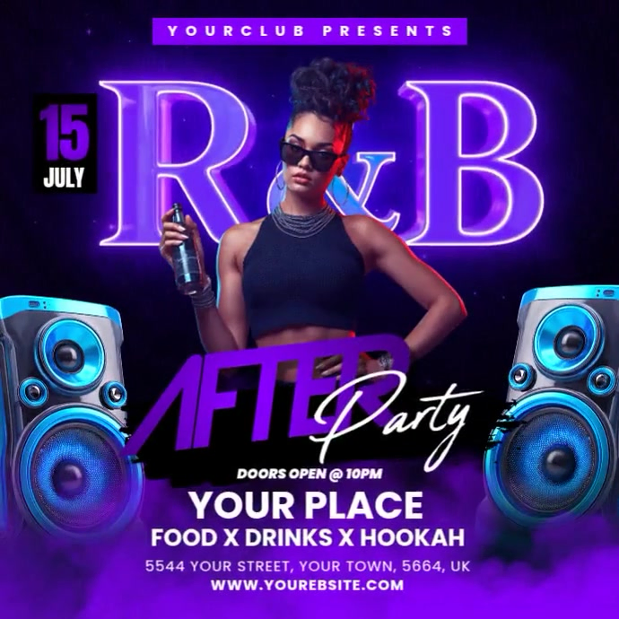 Futuristic Rnb Party Flyer Instagram Post Template | PosterMyWall