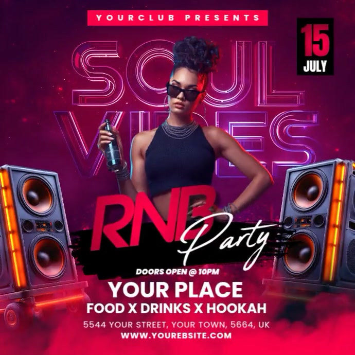 Futuristic Rnb Party Flyer Instagram Post Templat | PosterMyWall