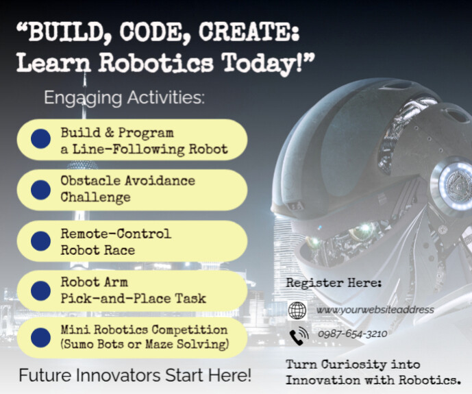 Futuristic Robotics Training Poster Large Rectangle-Vorlage | PosterMyWall